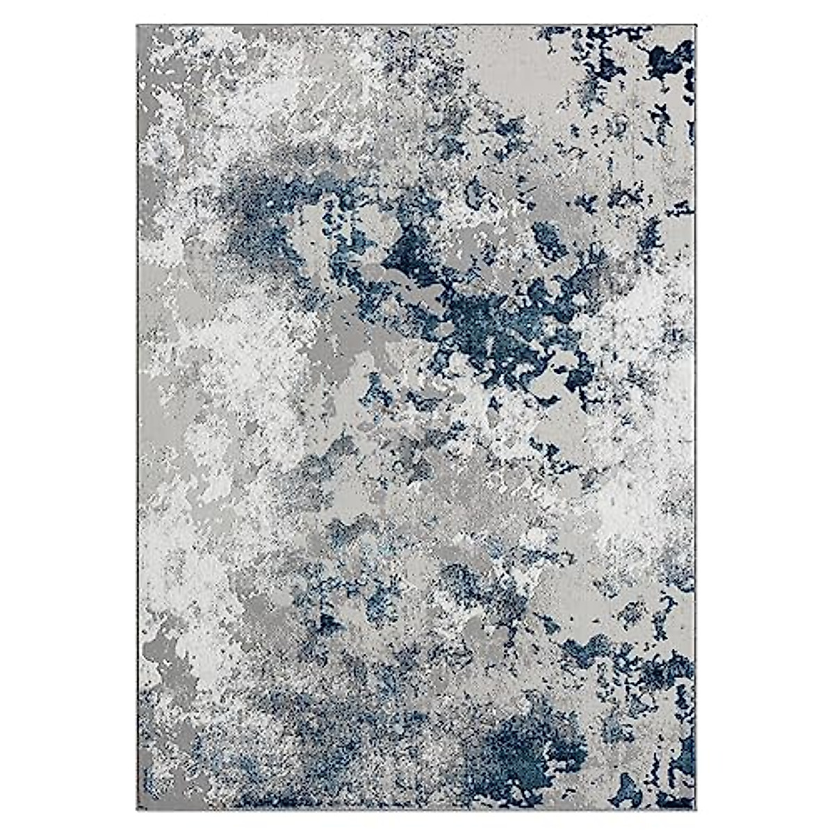 LUXE WEAVERS Modern Abstract High Low Texture Area Rug,Blue,5'X7'