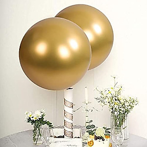 36 inch Gold Metallic Balloons Jumbo Chrome Gold Latex Balloons for Birthday Wedding Party Baby Shower Decoration, 4pcs