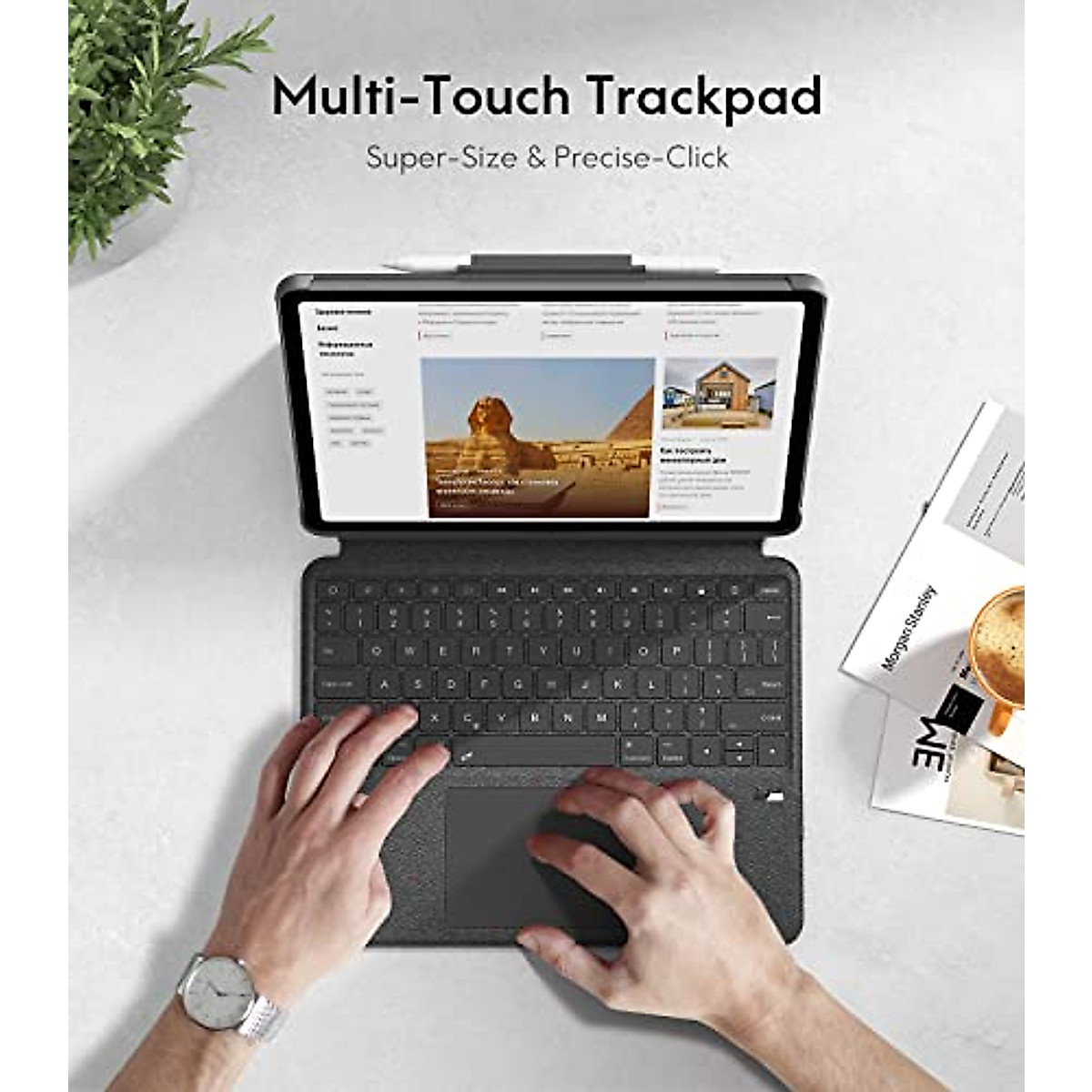 CHESONA Magnetic Detachable iPad Pro 12.9-inch (6th gen - 2022) Keyboard Case, Multi-Touch Trackpad, 7-Color Backlit, Magnetic Bluetooth Keyboard with Kickstand for iPad Pro 12.9 6th/5th/4th/3rd Gen