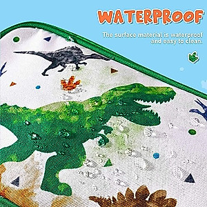 Dinosaur Toiletry Bag - Travel Toiletry Bag for Boys Kids Christmas Birthday Gift Toiletries Makeup Cosmetic Pouch Camping Traveling Toiletry Case Water-resistant Wash Bag Dopp Kit with Mesh Pocket