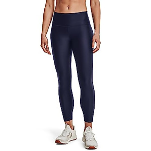 Under Armour Womens HeatGear Armour High Waisted Ankle No-Slip Leggings , Midnight Navy (410)/White , Large