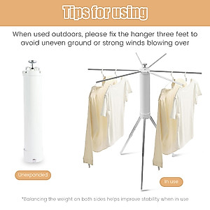 ZJRDYYK Tripod Clothes Drying Rack, Portable Collapsible Laundry Drying Rack Freestanding for Clothes Towels Dorm Camping Outdoor Travel