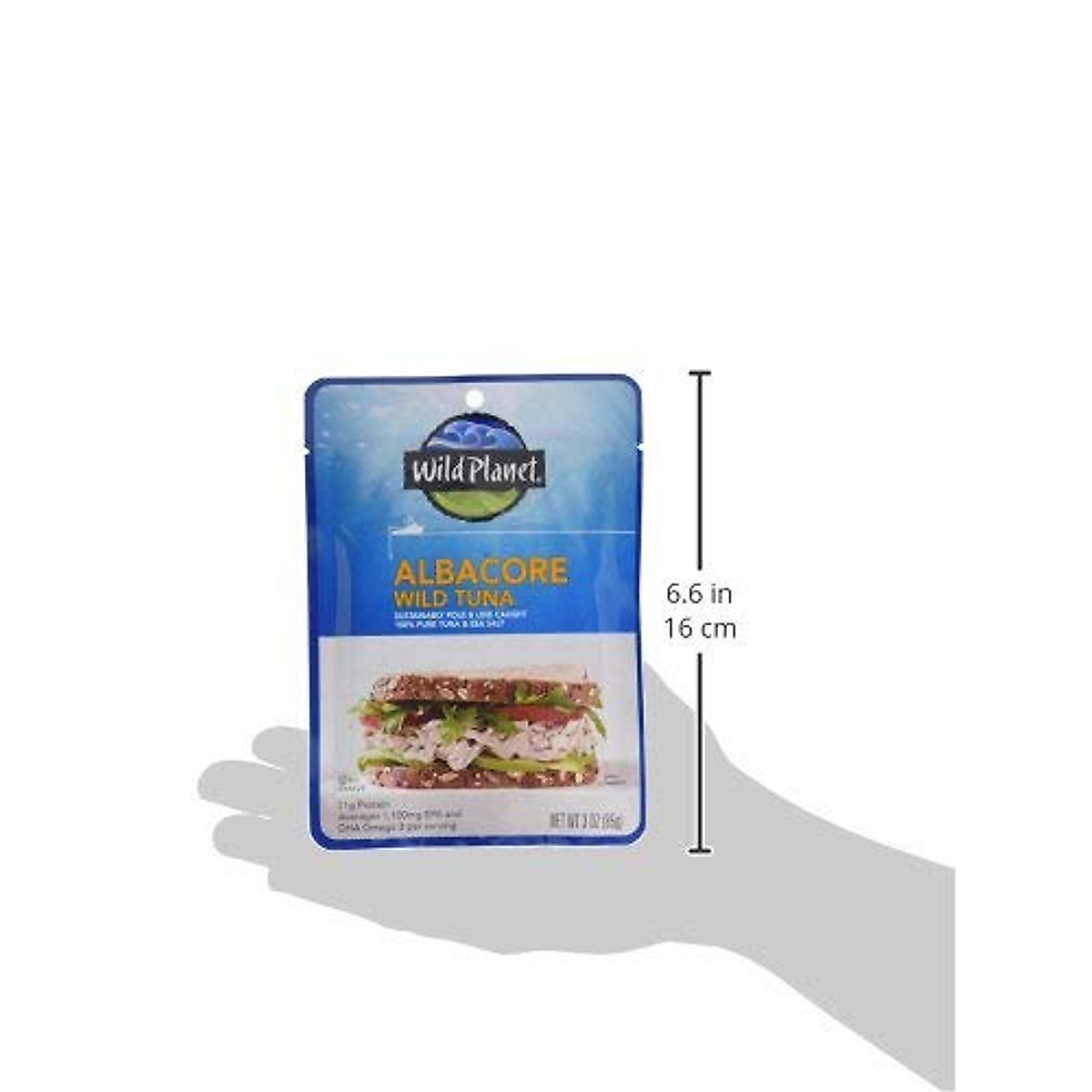 Wild Planet Wild Albacore Tuna, Sea Salt, Sustainably Wild-Caught, Kosher, Gluten Free, Keto and Paleo, 3rd Party Mercury Tested, 3 Ounce Pouch (Pack of 1)