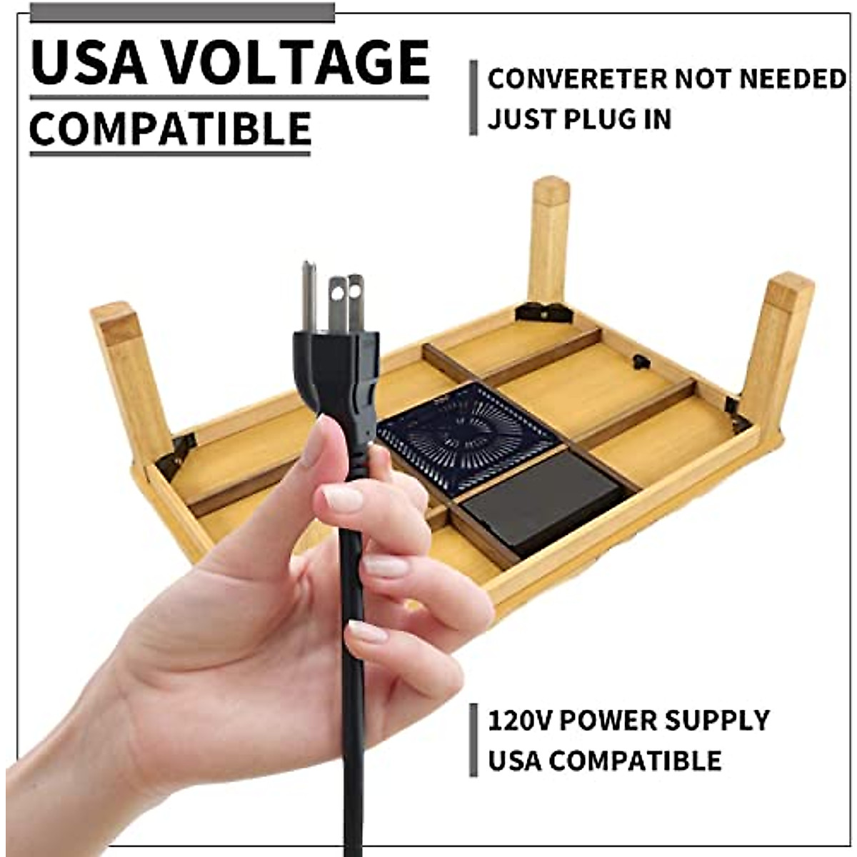 BJDesign Kotatsu - Japanese Heated Table - Wooden Chabudai Furniture with 120V Electric Heater - Low-Lying Dining and Work Desk with Temperature Control Knob (59x33in, Brown)