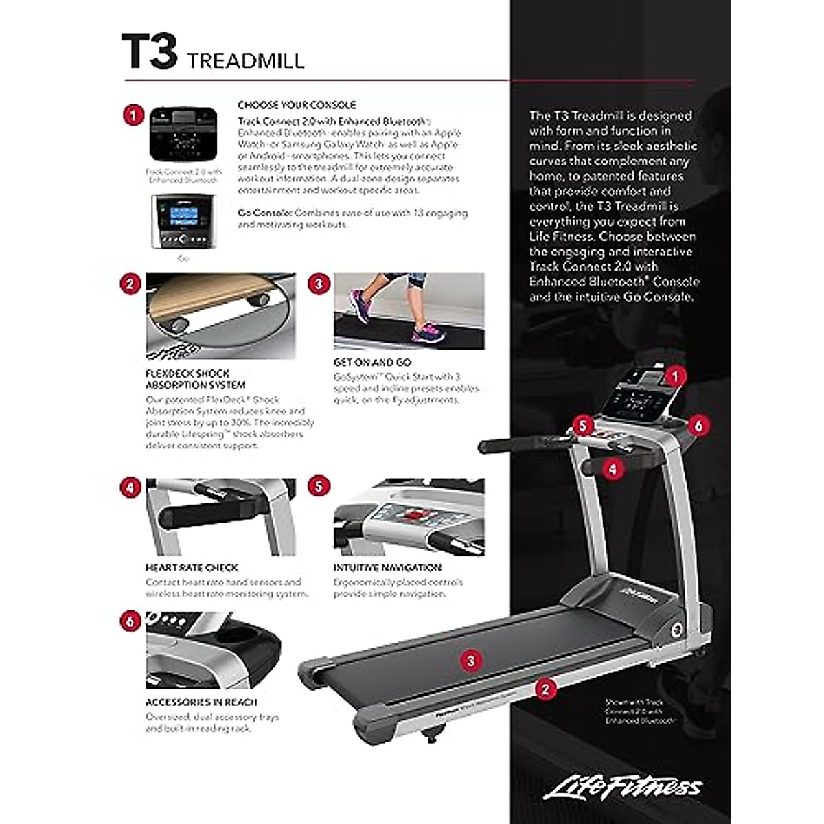 Life Fitness T3 Treadmill with Go Console