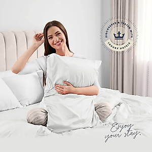 BELADOR Silky Soft Cali King White Sheet Set -Luxury 6 Piece Bed Sheets For California King Size Bed, Secure-Fit Deep Pocket Sheets With Elastic, Breathable Hotel Sheets & Pillowcase Set, Wrinkle Free