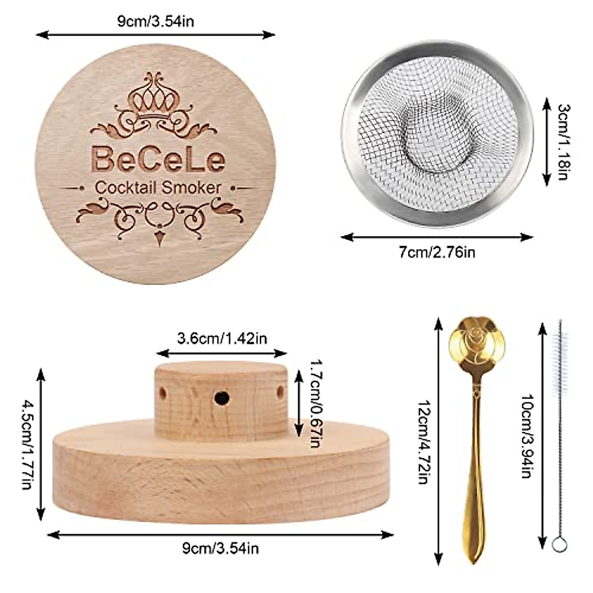 Cocktail Smoker Kit,Cocktail Accessories,Bartender Accessories,Home Bar Accessories,Gift for Men,Drink Making Kit,Whisky Gift Ser for Men,Cocktail Set,Outdoor Smoker,Home Bar Tool Set