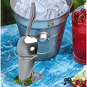 JBscoop Stainless Steel Ice Scoop 8 OZ, Metal Ice Scooper For Ice Maker, Multipurpose For Candy Kitchen Bar Party Wedding Pet Animal Dog Food Scoop Beach Shovel