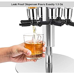 Liquor Dispenser, 6 Bottle Revolving Alcohol Rotating Dispenser Wine Beer Alcohol Bottle Beverage Stand Revolving Nozzle Drinkware Set for Wine Racks Cocktail Dispenser Wine Holder Bar Party Drinking