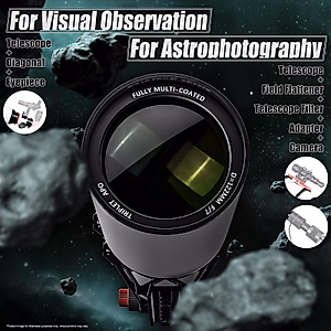 SVBONY SV550 APO Telescope, 122mm F7 Triplet Apochromatic Refractor Telescope, Professional Astronomical Telescope with 300mm Versatile V-Style Dovetail for Astrophotography and Visual with Bag