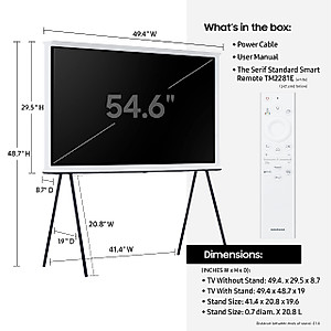 SAMSUNG 55-Inch Class The Serif LS01B Series - QLED 4K, I-Shaped Design, Anti-Reflection Matte Display, -Portable Easel -Stand, Ambient Mode+ Smart -TV -w/ Alexa Built-in (QN55LS01BAFXZA,Latest Model)