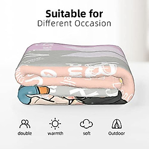 Cvdoos Throws Flannel Blankets Lightweight Comfy Warmer Soft Blanket Home Decor Bedding Couch Sofa for All Season Girls Women Fans Gifts (B) 40X50 Inch