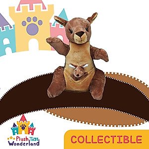 Jill & Joey Kangaroo Plush Toy - 16-Inch Stuffed Kangaroo with Joey for Kids 3 and Up – Soft Cuddly Plush Animal for Playtime, Snuggling, and Gifting