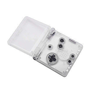 Cowhilan Replacement Clear Full Housing Shell Case Compatible with Gameboy Advance SP GBA SP Console, Send with Game Card Shell, Transparent
