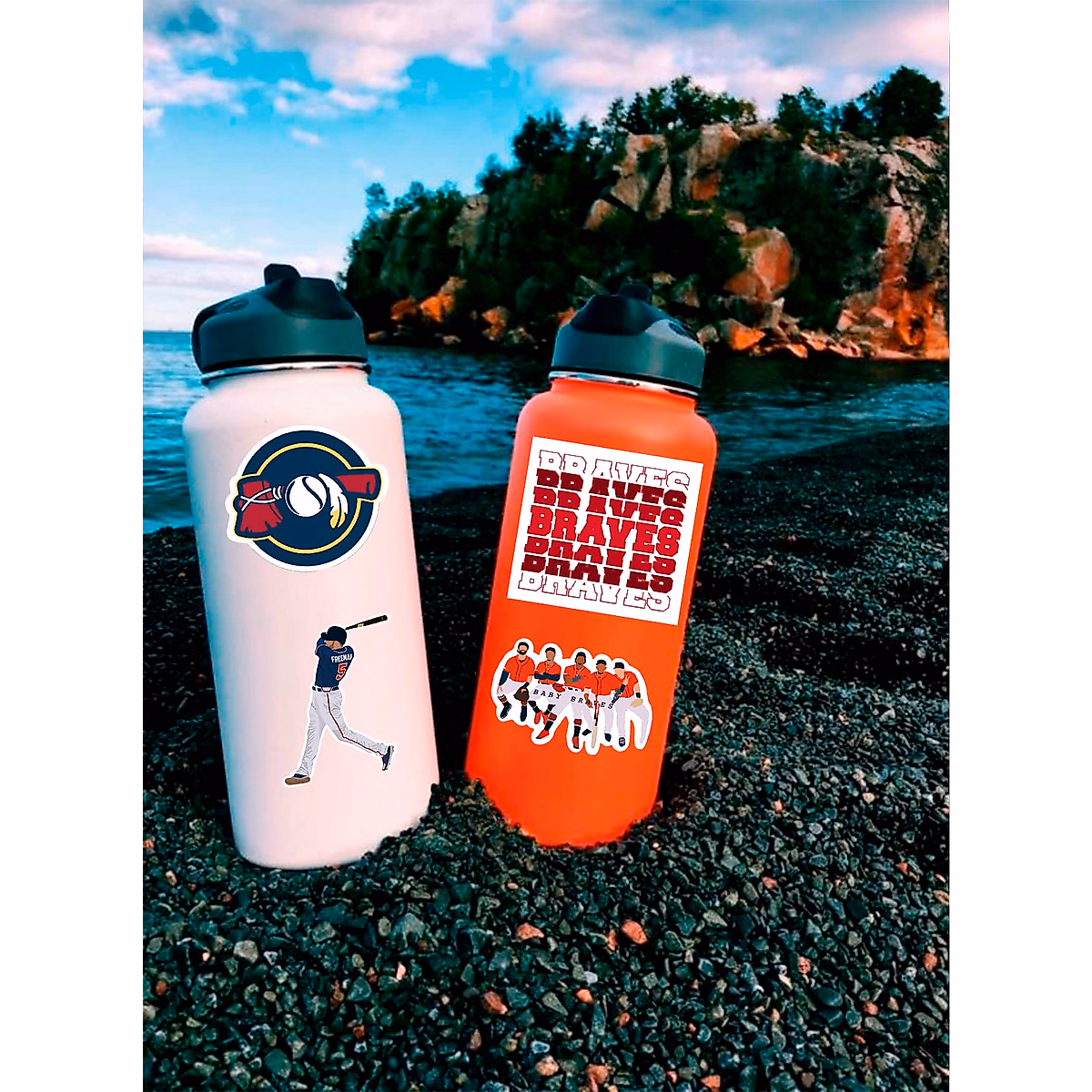 24 PCS American Baseball Stickers for Water Bottle, Laptop, Bicycle, Computer, Motorcycle, Travel Case, Car Decal Decoration Sticker 2-2.5 inches