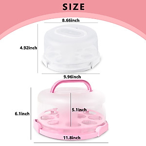 KALINCO Cake Carrier with Lid and Handle, Cake Stand with Dome, Cake Storage Container for Transportation, Pie, Nuts, and Other Desserts(with turntable)