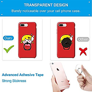 Jsoerpay Cell Phone Ring Holder, Transparent Ring Holder 360°Rotation Finger Ring Stand, Clear Cell Phone Kickstand Compatible with Most of Phones, Tablet and Case, (2Silver+1Black+1Rose Gold)