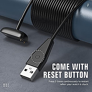 TiMOVO [1-Pack Charger Cable for Fitbit Charge 6/ Luxe/Charge 5/ Luxe SE Fitness Tracker, Magnetic USB Charging Cable,3.3FT Replacement Charging Power Cable Cord for Charge 5/Luxe Smartwatch, Black