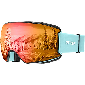 Retrospec Zenith Ski Goggles for Men and Women Over Glasses, UV Protection, Anti-Fog, Scratch Resistant Snow Goggles for Skiing and Snowboarding