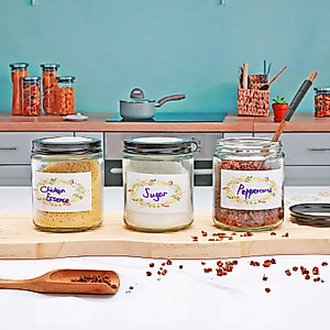 Salzesfalls 16 Pack 8oz Glass Jars with Lids,Glass Candle Making Jars,Clear Round Candle Jars with Lids,Mason Jars,Canning Jars,Food Storage Container for Spices, Honey, Jam, Candy