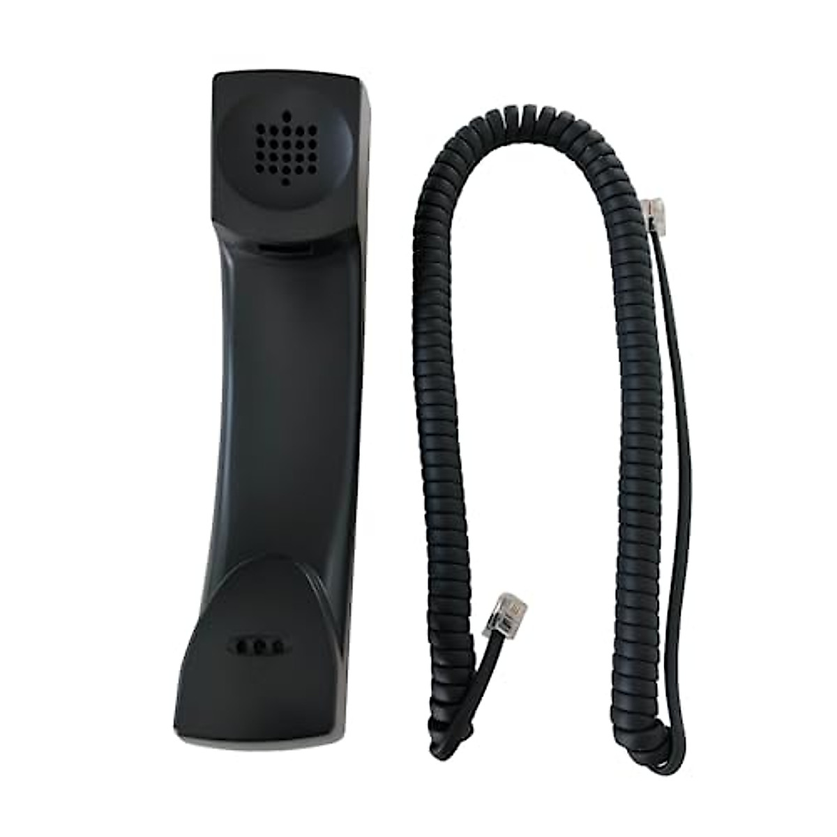 The VoIP Lounge Replacement HD Voice Handset with Curly Cord for Polycom VVX Series IP Phones 300 301 310 311 400 401 410 411 500 501 600 601 1500 Black (Please See Full Description Below)