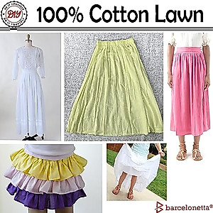 Barcelonetta | Cotton Lawn Fabric | Lining Fabric | 100% Cotton | Thin | 58" Wide | Sewing, Air Feel Layer | Cloth, Solid (Beige, 2 Yard)