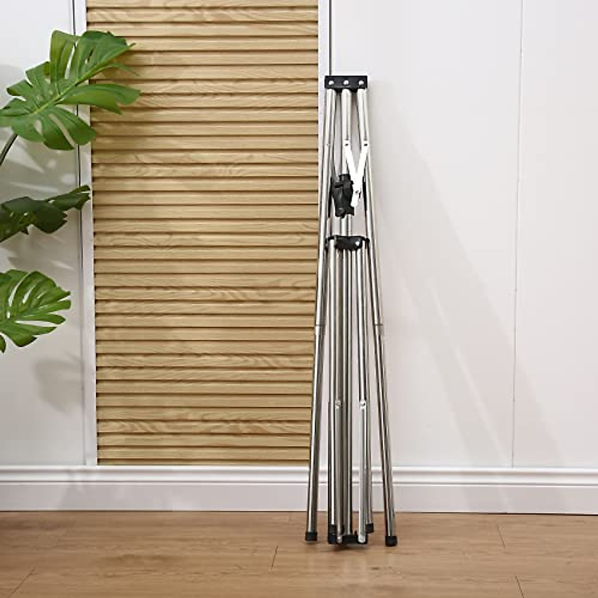 PIKPUK Folding Clothes Drying Rack with Telescopic Arms, 70 Inch Adjustable Laundry Drying Racks for Indoor and Outdoor, Heavy Duty Stainless Steel Garment Rack, Portable and Space Saving.