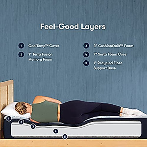 Serta - iComfortECO F10 Medium 12" King Smooth Top Memory Foam Mattress, Cooling, Pressure Relief, Utilizing Recycled and Plant-based Material, 100 Night Trial, CertiPUR-US Certified