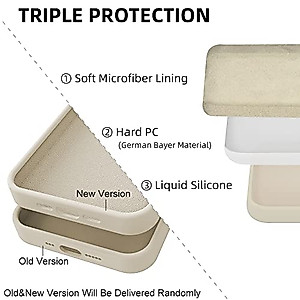 SOH Mingying iPhone 12/iPhone 12 Pro Silicone Case, Full Body Protective Phone Case, Premium Soft Rubber Shockproof Case Compatible with Apple iPhone 12/12 Pro(6.1Inch) (Stone)