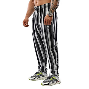 BIG SAM SPORTSWEAR COMPANY Men's Baggy Sweatpants with Pockets, Oldschool Loose Fit Gym Pants (Grey, XL)