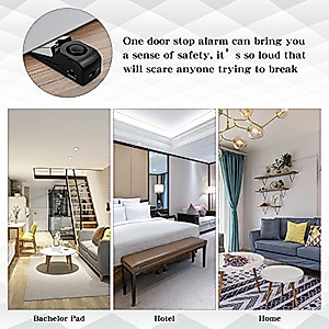 EMDMAK Door Stop Alarm with 120DB Siren Door Stop for Home & Travel (Black) (Pack of 2)
