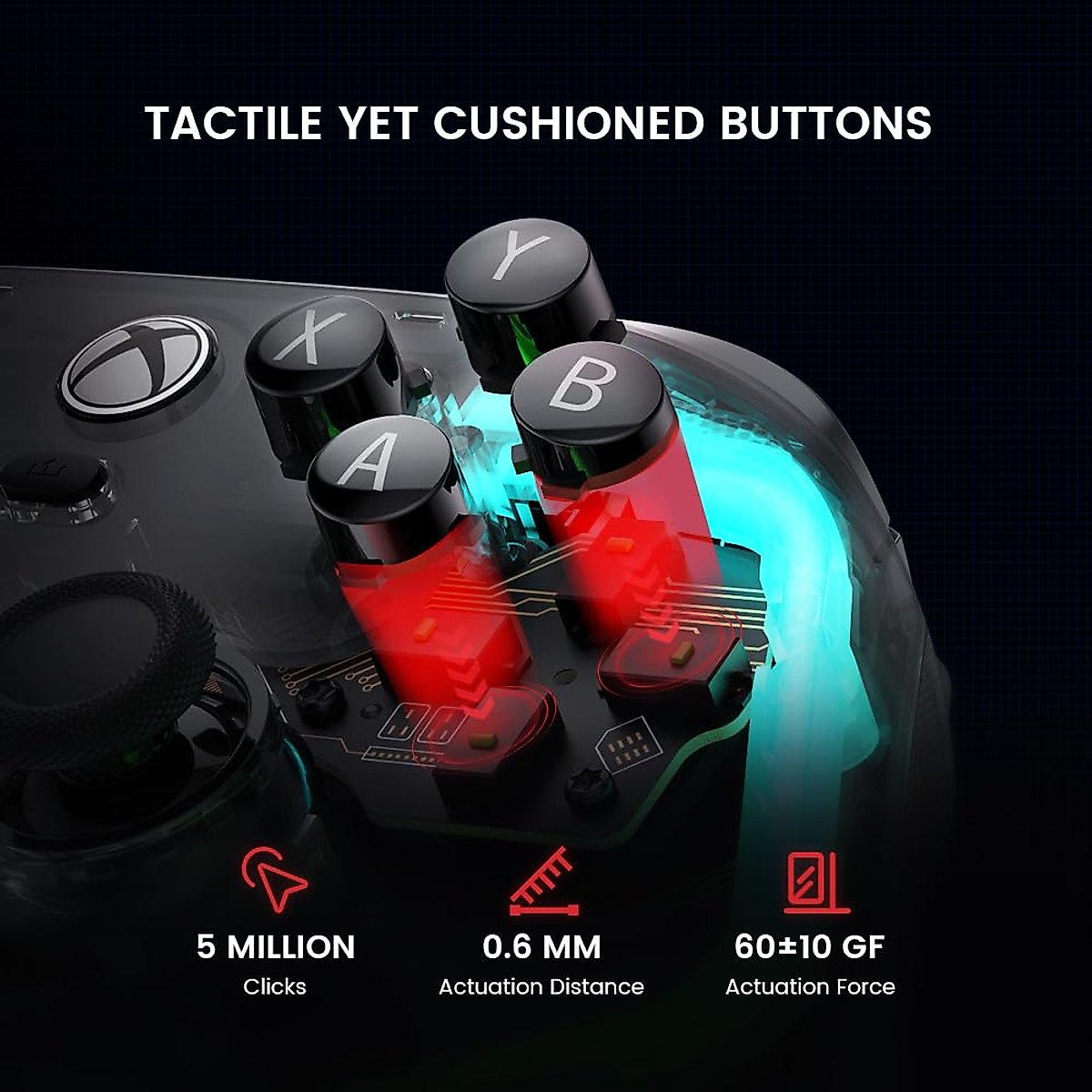 GameSir Kaleid Wired Controller for Xbox Series X|S, Xbox One,Windows 10/11 & Steam, Plug and Play Gaming Gamepad, Transparent Video Game Controller with Hall Effect Joysticks/Hall Trigger