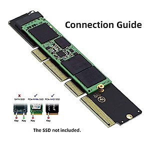 chenyang M.2 NVME to PCIe 3.0/4.0 X16 Adapter NVME/AHCI SSD to PCI Express Expansion Card Adapter with Extra SATA Power Output