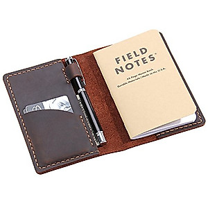 Leather Journal Cover for Field Notes, Notebook Cover for Moleskine Cahier, Handmade Vintage Leather Cover for 3.5" x 5.5" Notebooks, Coffee