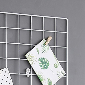 GBYAN Wall Grid 2 Pack Wire Photo Grid Panels Memo Board Wall Organizer (White)