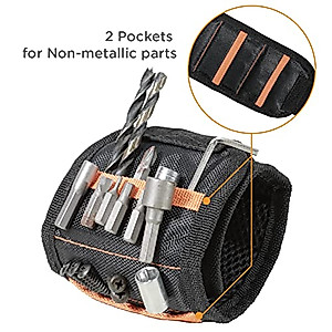 Magnetic Wristband with 15pcs Strong N38 Magnets, Tool Gift for Father, Boyfriends, Handyman, Electrician