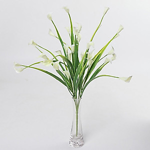 Shineweb 1 Bouquet 5 Branches Calla Lily Flower Artificial Table Plant Garland Home Kitchen Garden Office Wedding Wall Decor White