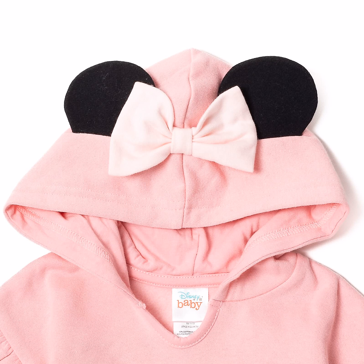 Disney Minnie Mouse Newborn Baby Boy or Girl 3 Piece Outfit Set: Pants Bodysuit Hoodie Grey/Pink 3-6 Months