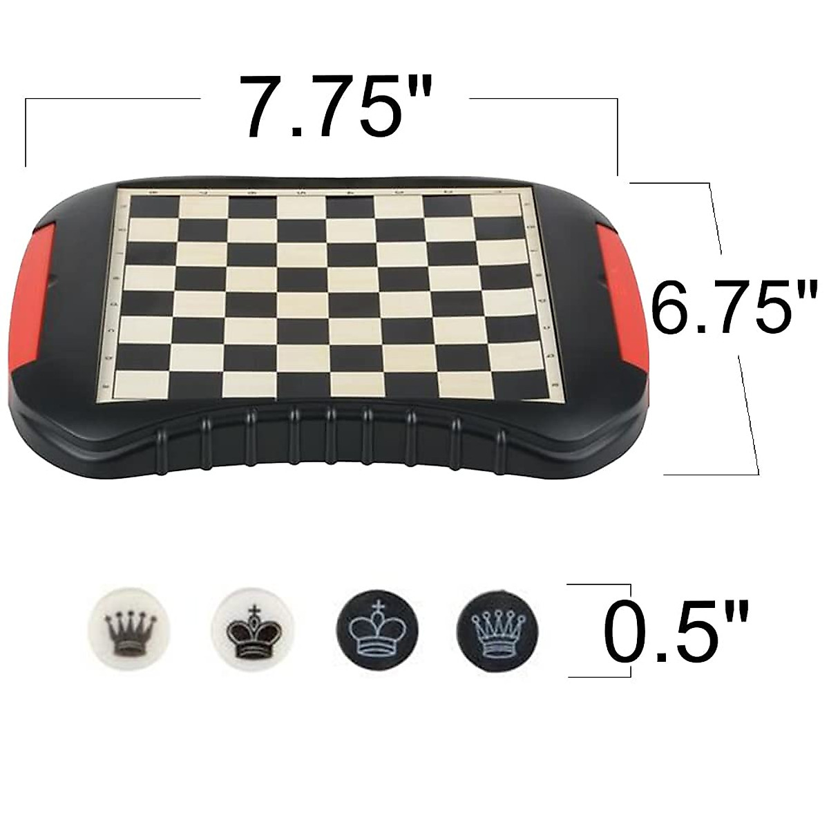 Gamie Mini Chess Game, Magnetic Chess Board with Side Storage Drawers, Mini Chess Board Set for Kids and Adults, Entertaining Road Trip Toys, Travel Games, and Desktop Toys for Adults
