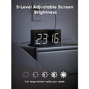 Super Loud Alarm Clock for Heavy Sleepers, Vibrating Alarm Clock for Hearing Impaired Deaf, Teens, Dual Alarm Clock with Bed shaker, Large Display Digital Clock with USB Port, Dimmer, Battery Backup