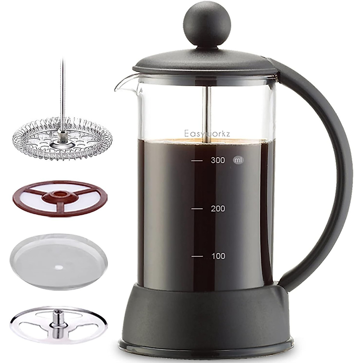 Easyworkz Eclipse French Press 12 oz Coffee Tea Maker with Borosilicate Glass