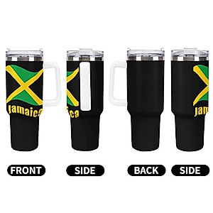 Jamaican Flag 40OZ Tumbler Stainless Steel Travel Mug Water Bottle Car Cup Tea Cups with Lid White-style