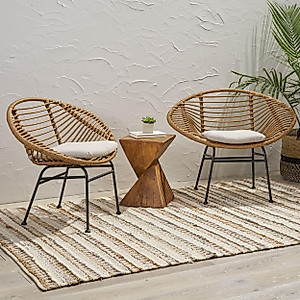 CHARMMA SAN ANTONIO CHAIR,Brown+Beige 37x 23.25x 29.75inch(LxWxH) -11.46KG