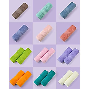 Cleanbear 18-Piece Wash-Cloths-Ultra Soft-Cotton-Washcloths, Bathroom Towels with Assorted Colors, 13 by 13 Inches