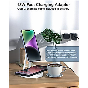 Wireless Charger for Samsung, 18W Magsafe Charger Stand, 3 in 1 Magnetic Charging Station Designed for Samsung S22 Ultra S21 S20 Z Flip 4 Z Fold 4/3 Note20, Galaxy Watch 5/5 Pro/4/3/2 & Galaxy Buds