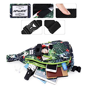 HAWEE Rope Sling Bag for Women Men Casual Cross Body Daypack Backpack Adjustable Strap with Side Pocket Anti-theft for Travel/Sport, Green Leaf