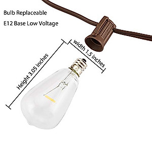 ZHONGXIN Solar String Lights Outdoor, Patio Lights String Waterproof with 10 Classic ST38 LED Edison Bulbs, Perfect for Garden, Backyard, Pergola, Party, Cafe, Bistro, Wedding, Camping Décoration