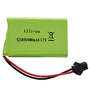 Blomiky 2 Pack 3.7V 600mAh Lithium Rechargeable Battery and 2 USB Charger Cable Compatible with Some Remote Control Robot Dog K9 Battery 2