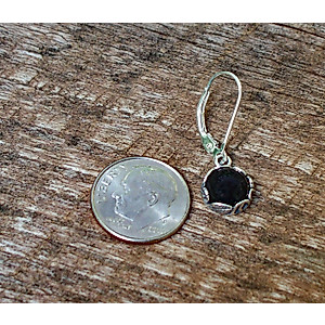 Bottled Up Designs Handmade Vintage Black Leverback Earrings, Recycled Antique Depression Bottle Glass, Sterling Silver, Eco Friendly, Made in USA, Birthday Gifts, Mothers Day, Women, Anniversary