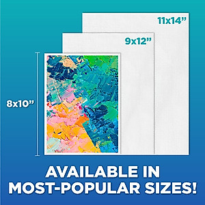 Horizon Group USA 8x10 Canvas Panel Boards Value Pack of 12, Primed, Perfect for Painting Projects, Watercolor, Oil & Acrylic Paints, Paint Canvas for Kids, Students, & Professionals